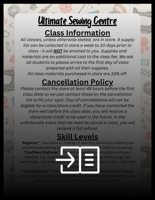 Class Outline – Ultimate Sewing Centre