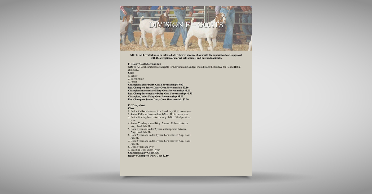 4H FFA Goats Sheep Swine Llama