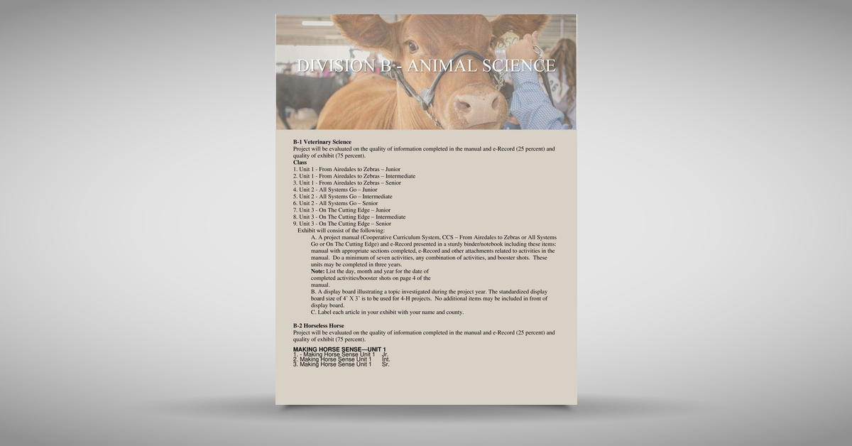 4H FFA Animal Sciences