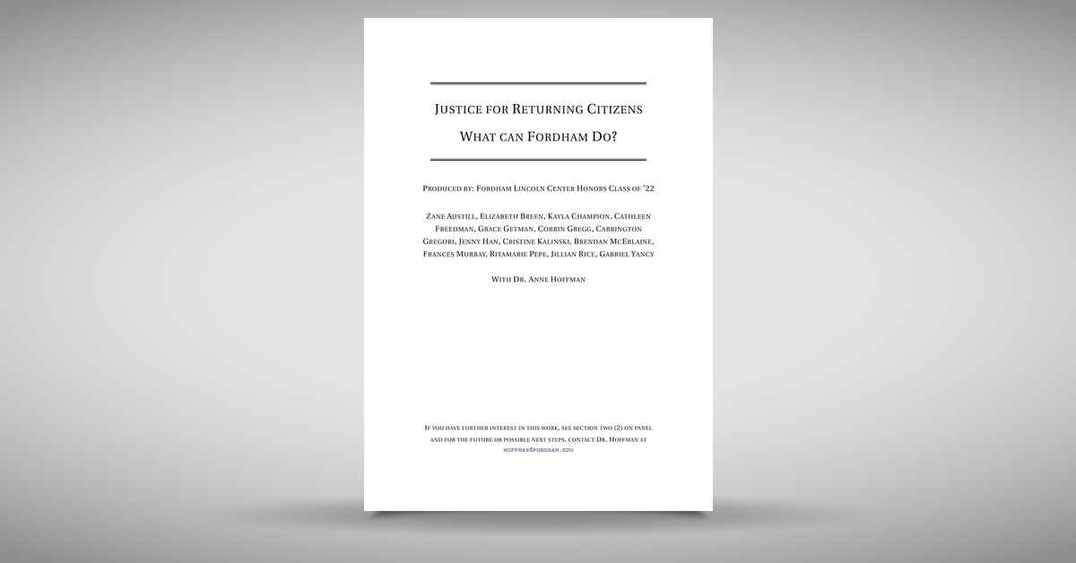 Working Paper "Justice for Returning Citizens"