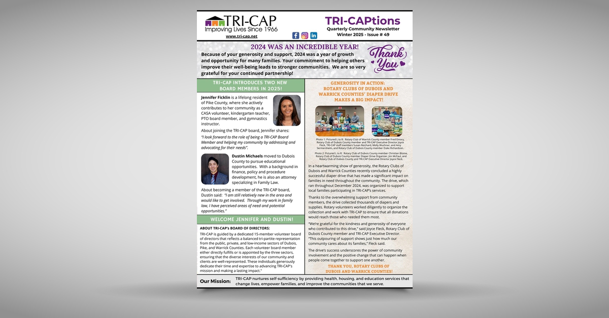 Winter 2025 TRI-CAPtions Newsletter