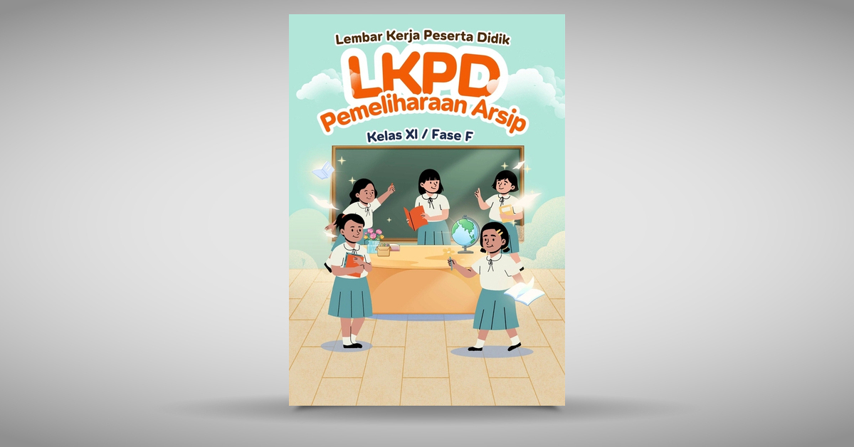 Online Flipbook | Poster LKPD Matematika Ilustratif Hijau dan Krem