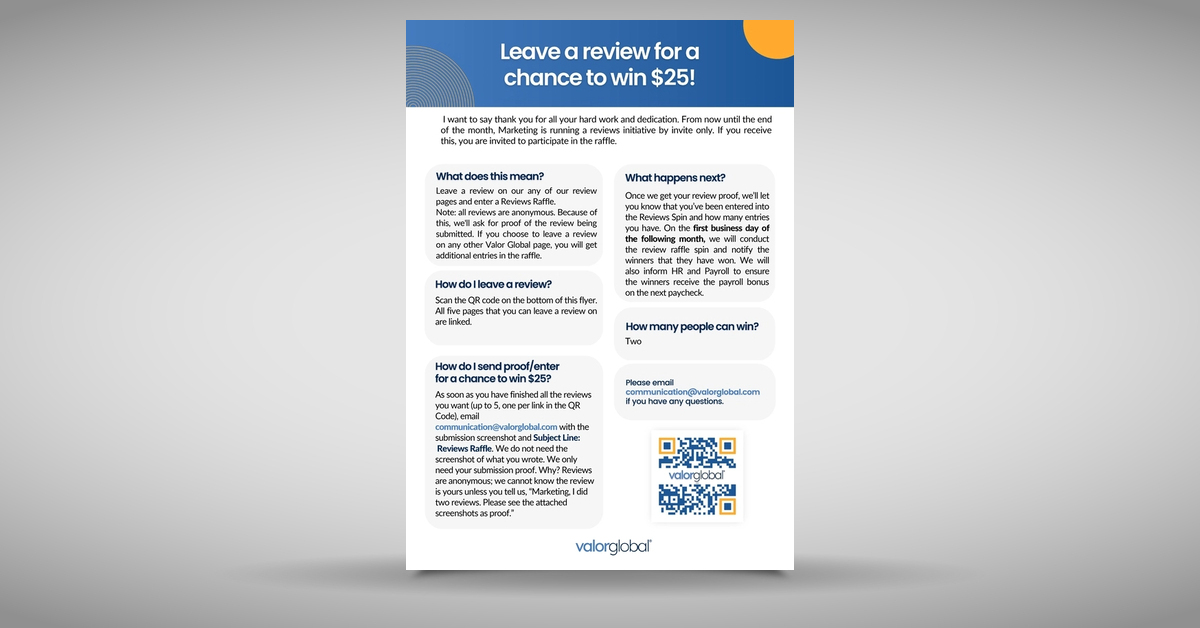 Leave us a Review- Flyer