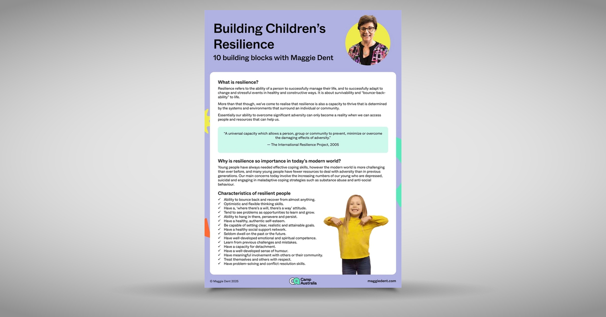 Building Children’s Resilience - 10 building blocks with Maggie Dent