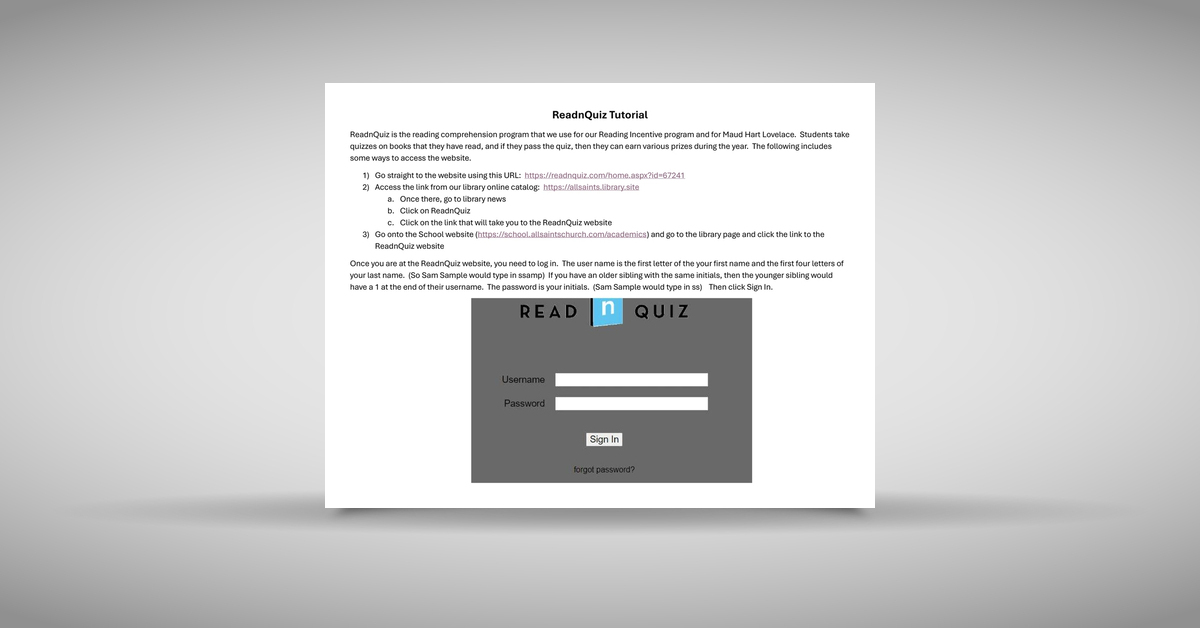ReadnQuiz tutorial