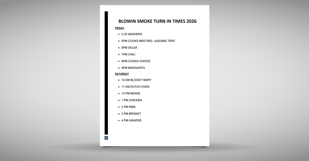 Online Flipbook | 2026 Blowin Smoke BBQ Cook Off Rules - Final