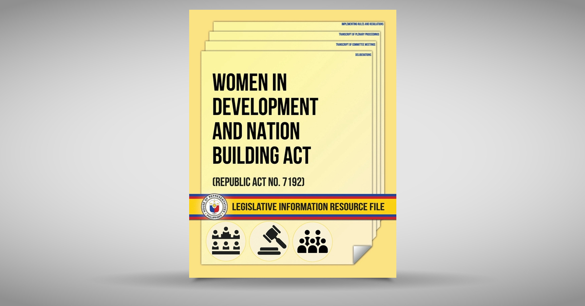 RA 7192 - The Women in Nation Building Act